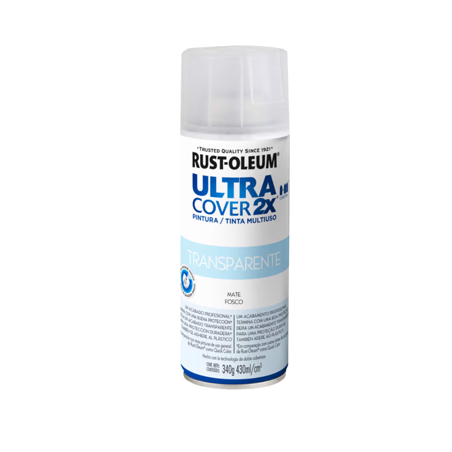 Pintura en Spray Ultra Cover 2X Multiuso Transparente Mate 340 g - Isesa.cl