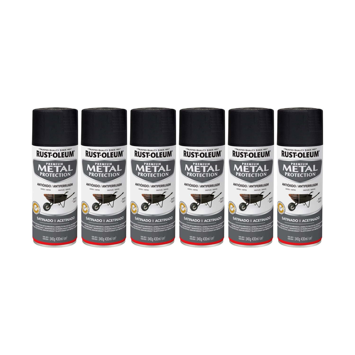Pintura en Spray Metal Protection Anticorrosivo Negro Satinado 340 g ...